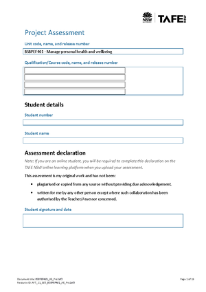 [Solved] Provide a detailed example of how each of the following National - Certificate III ...