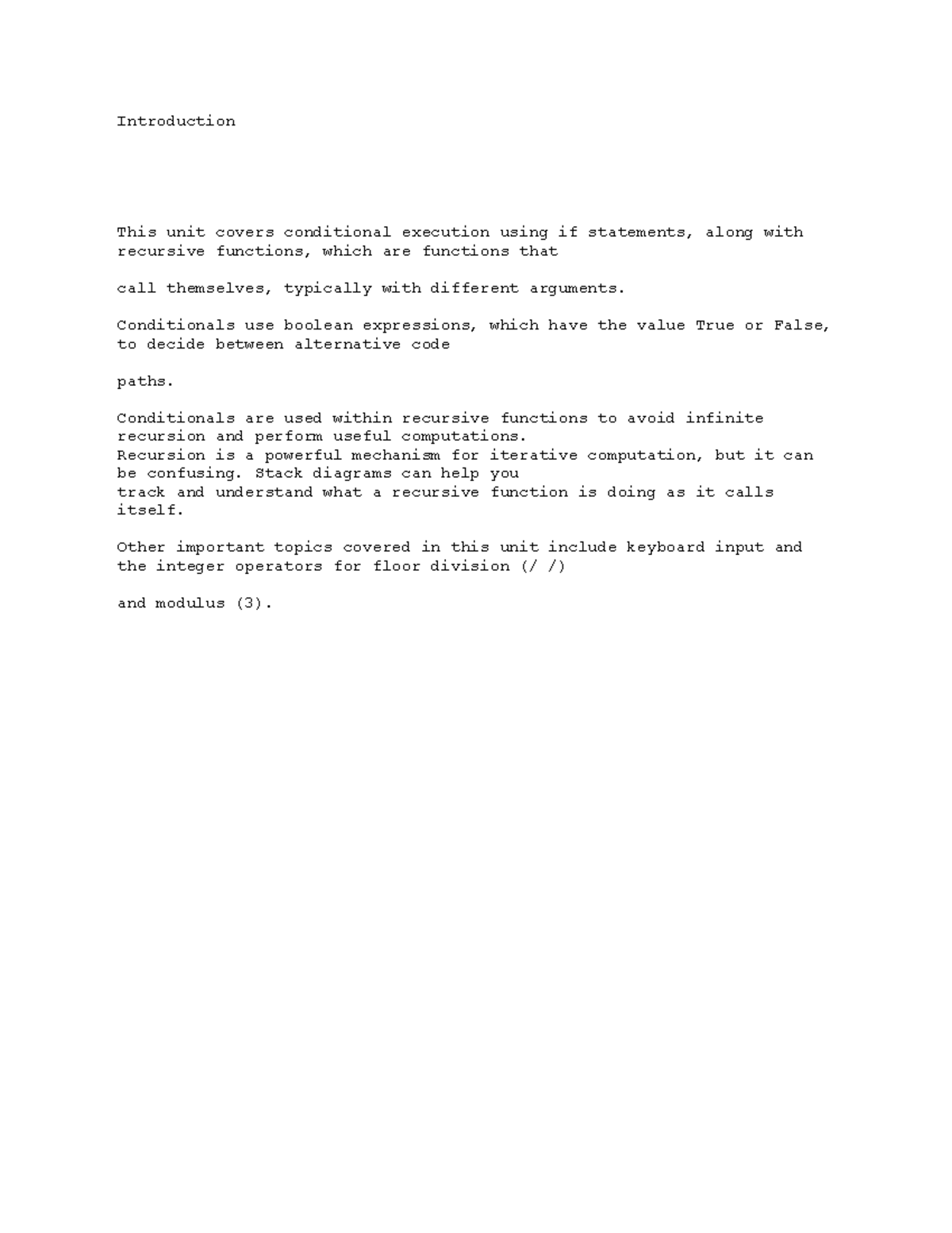 R-2 - CS1101 Reading assignment unit 3 (page 2) - Introduction This ... R-2 - CS1101 Reading assignment unit 3 (page 2) - Introduction This ...