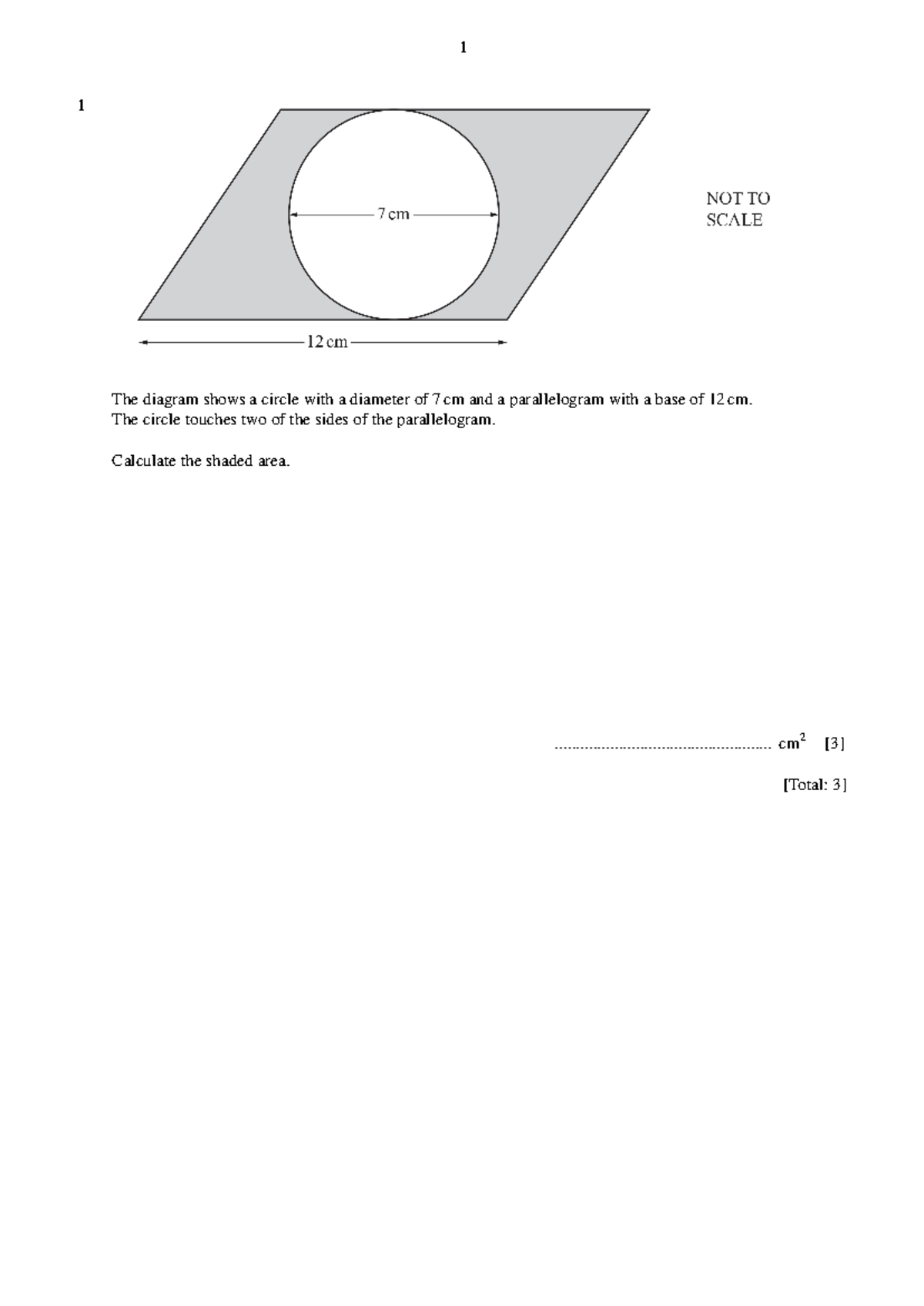 Area Perimeter Test Maker QP - 1 The diagram shows a circle with a ...