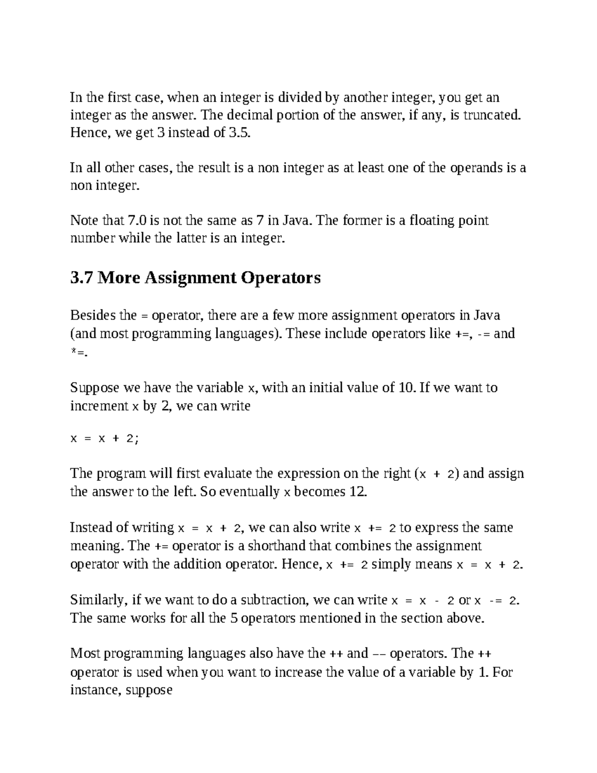 Learn Java in One Day and Learn It Well - In the first case, when an integer is divided by ...