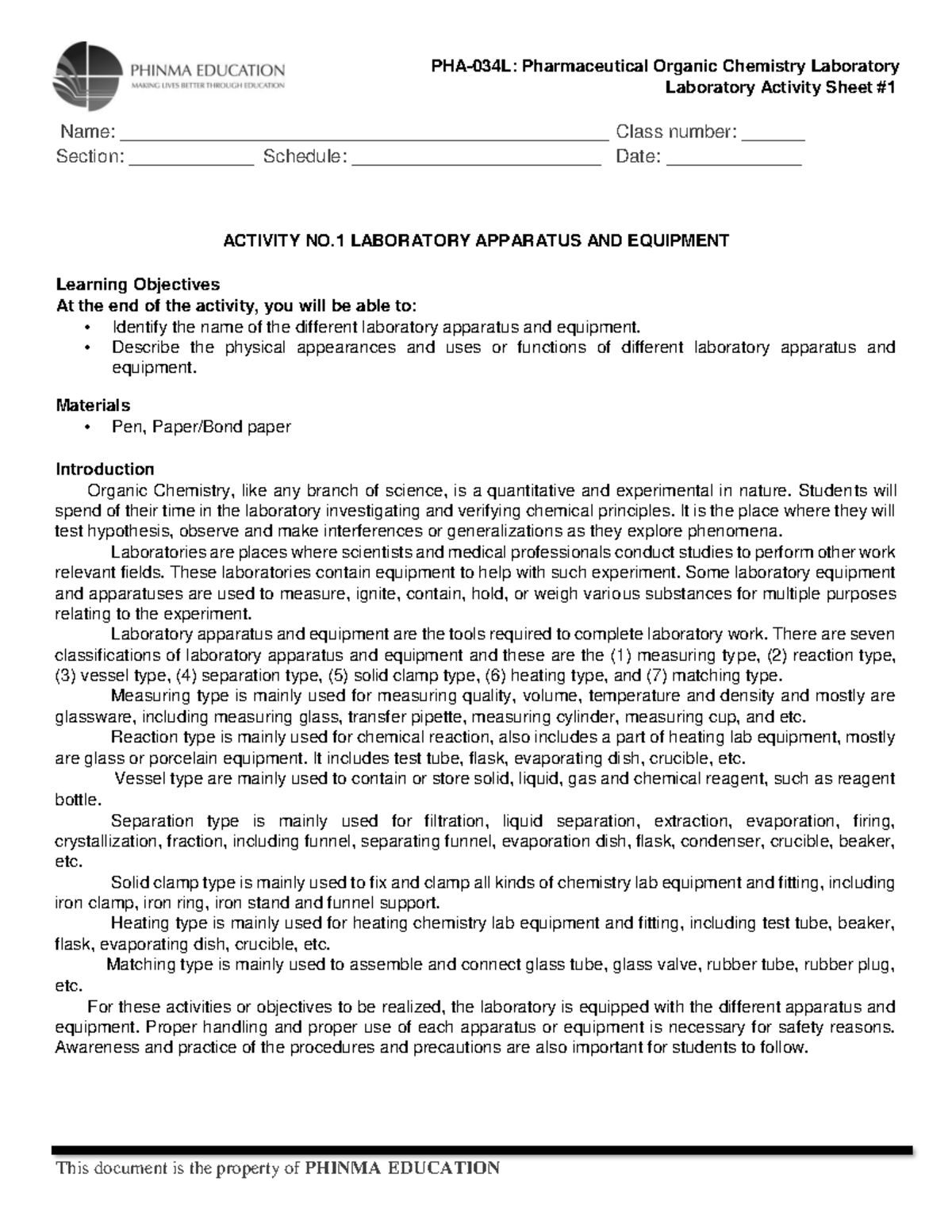 LAS1 Reyes 1DVM R3 A7 - Organic chemistry laboratory module number 1 ...