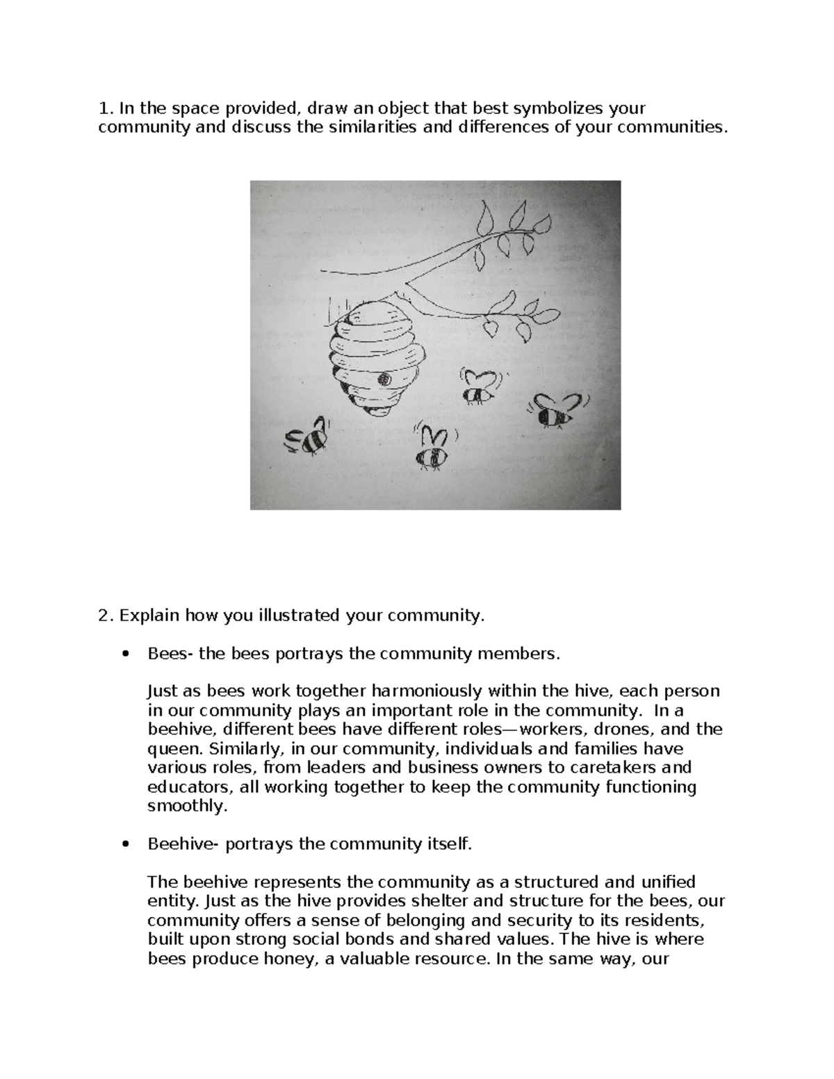 VRTS114 activity - In the space provided, draw an object that best ...