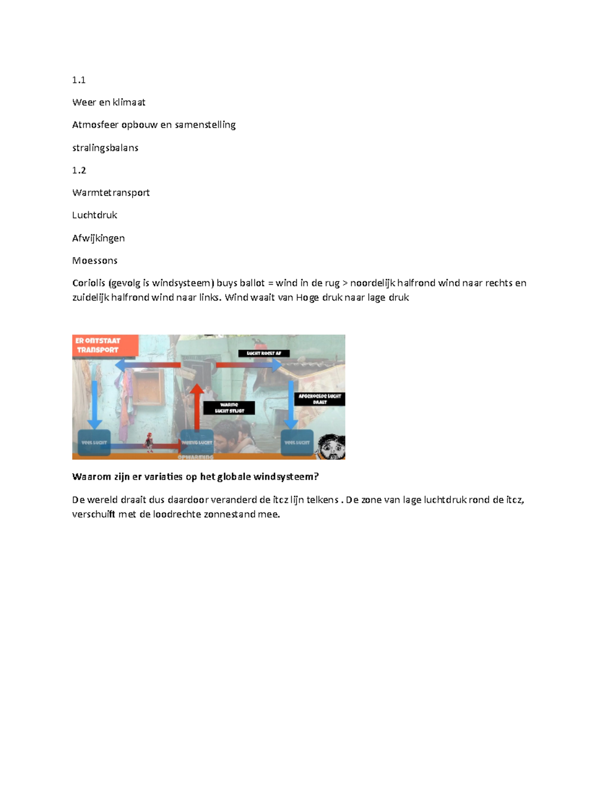 Ak - 1.1 tm 2.4 zeestromen etc - 1. Weer en klimaat Atmosfeer opbouw en ...
