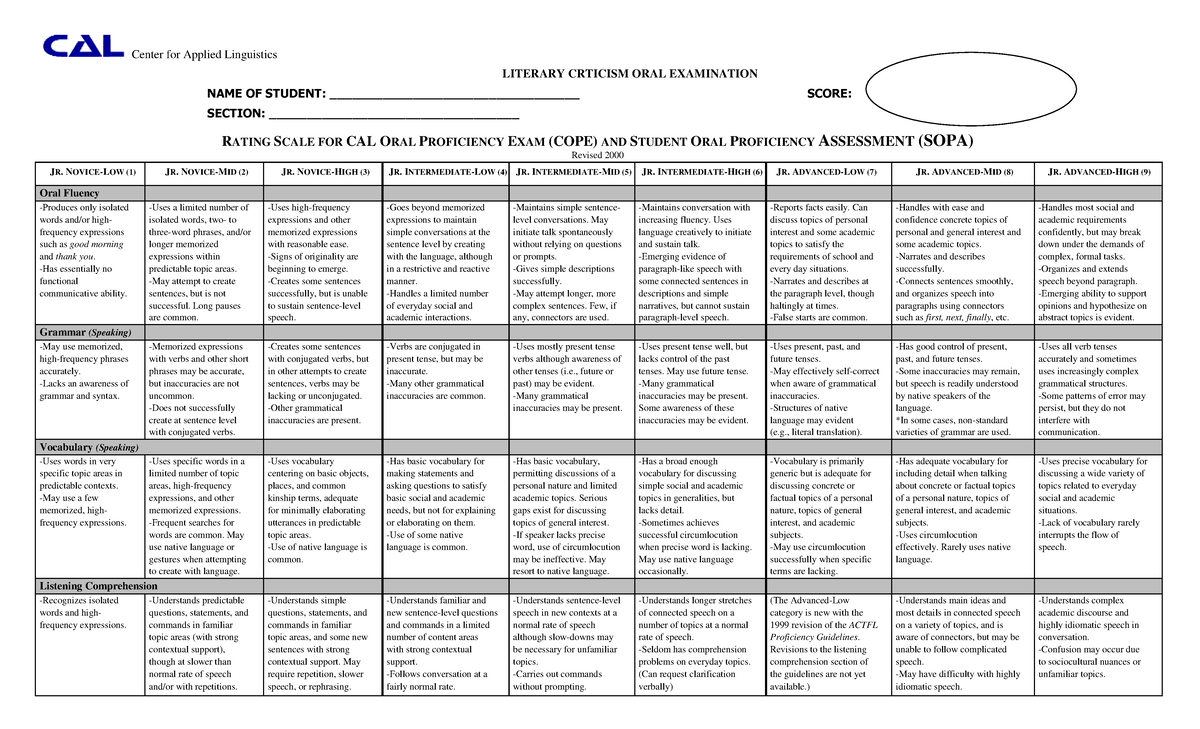 CAL -Rating-Scale-for-Student-Oral-Proficiency-Assessment-SOPA ...