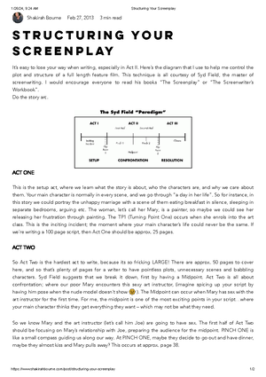 Syd Field paradigm - Guide to story telling and development. - Prose ...