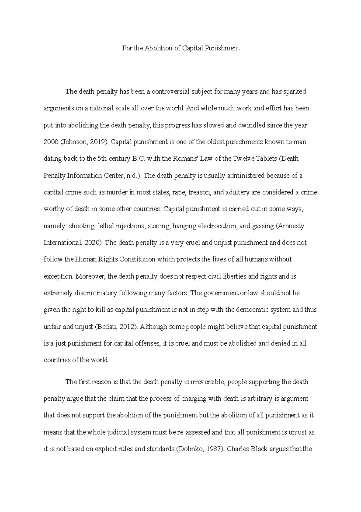 Abolishion of capital crimes. revised - For the Abolition of Capital ...