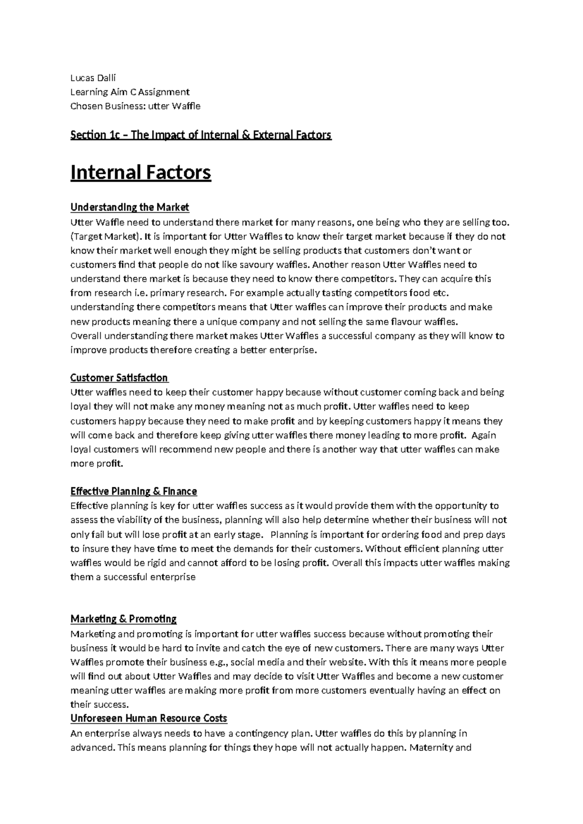 Learning Aim C template rbu - Lucas Dalli Learning Aim C Assignment ...