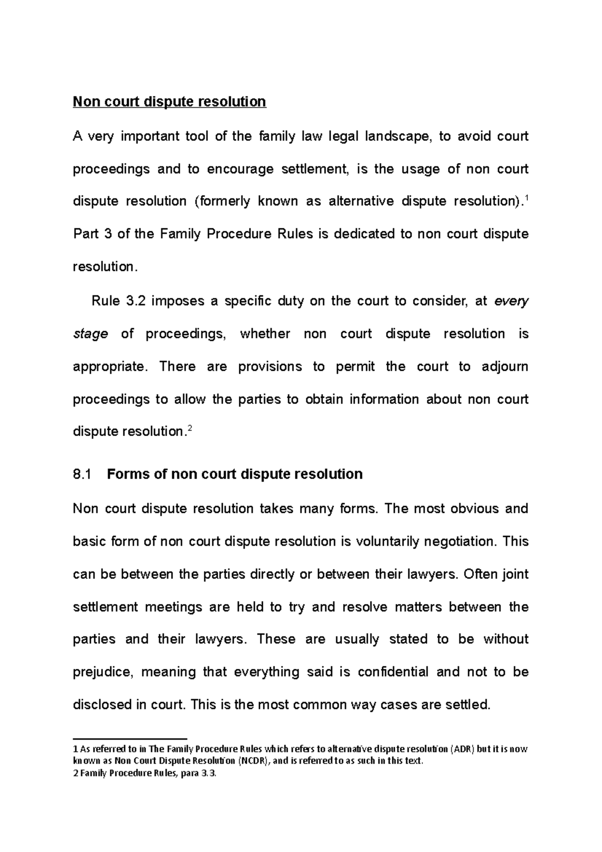 Lecture 4 Non court dispute resolution Arial 14 - Non court dispute ...