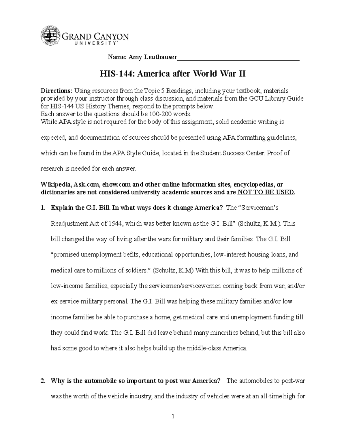 HIS-144-RS-America after WWII Worksheet (3) - Name: Amy - Studocu