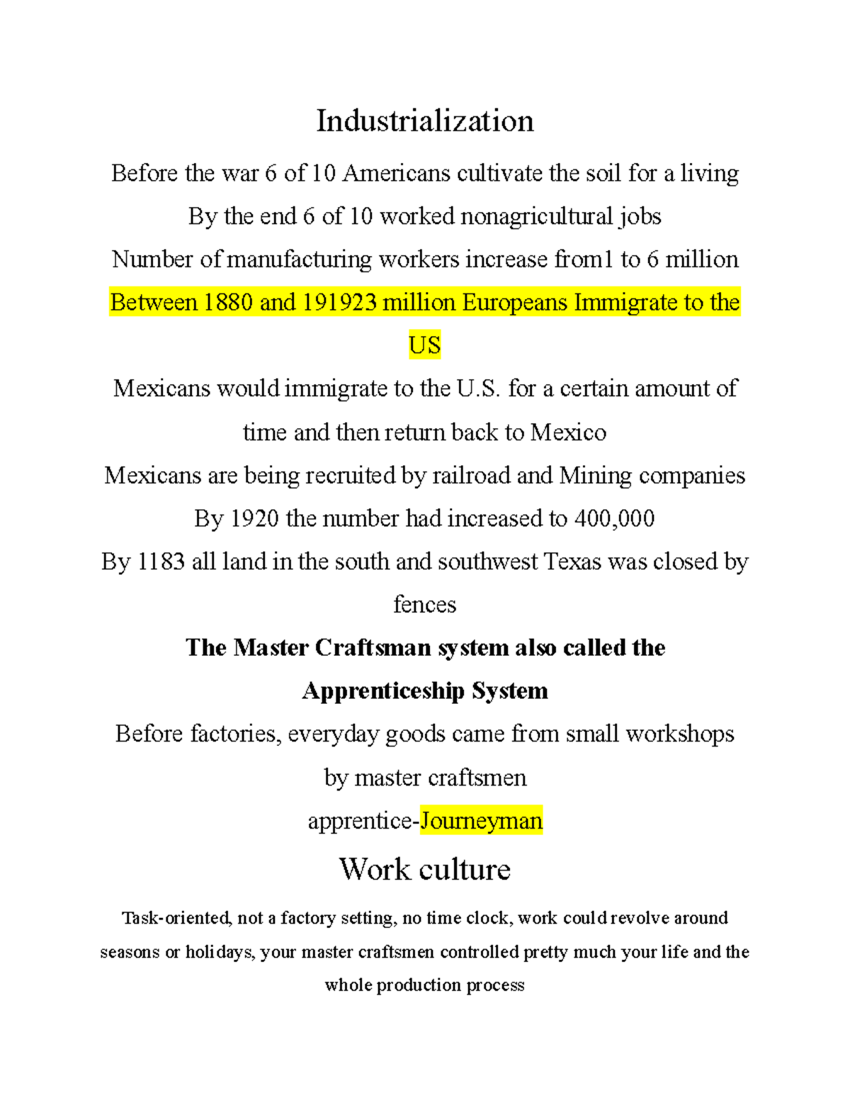 Industrialization - Google Docs - Industrialization Before the war 6 of ...