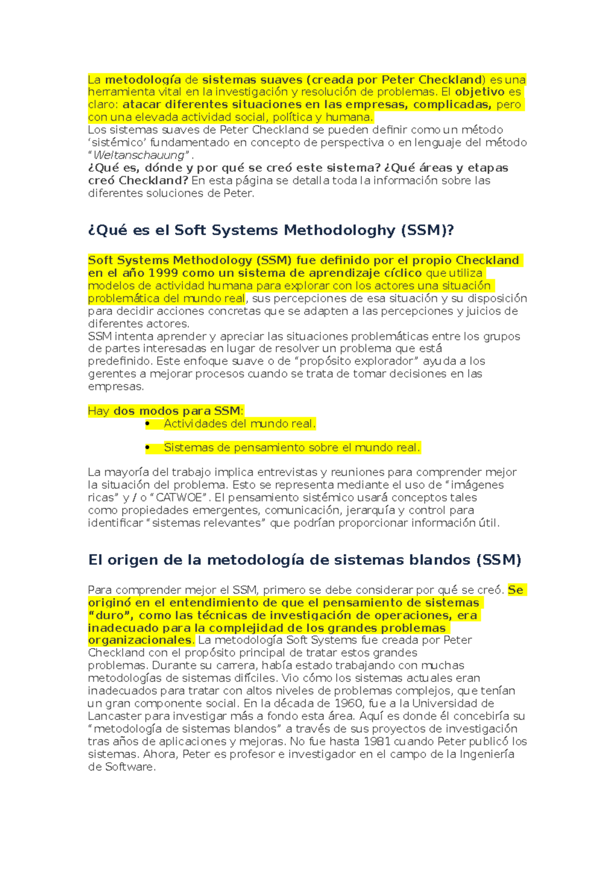 Desarrollo de sistemas suaves - La metodología de sistemas suaves ...