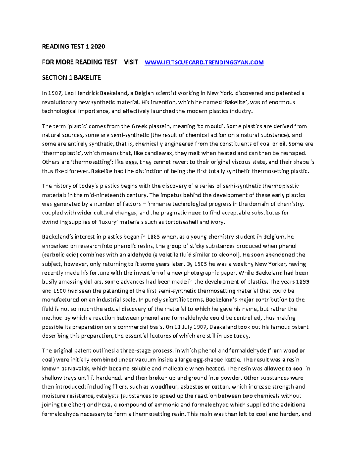 Ielts Reading TEST 1 - READING TEST 1 2020 FOR MORE READING TEST VISIT ...