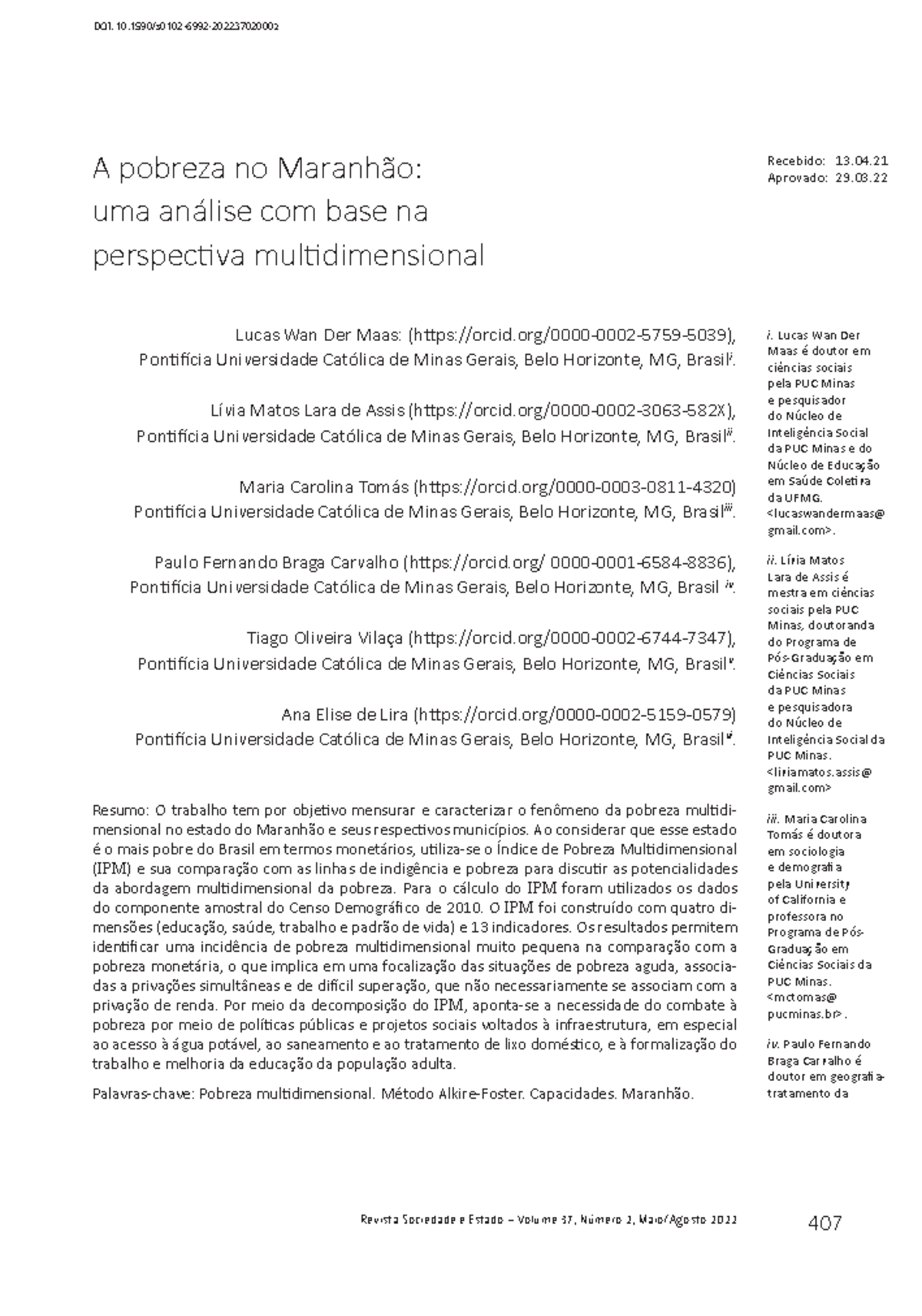 A pobreza no Maranhão, uma análise com base na perspectiva ...