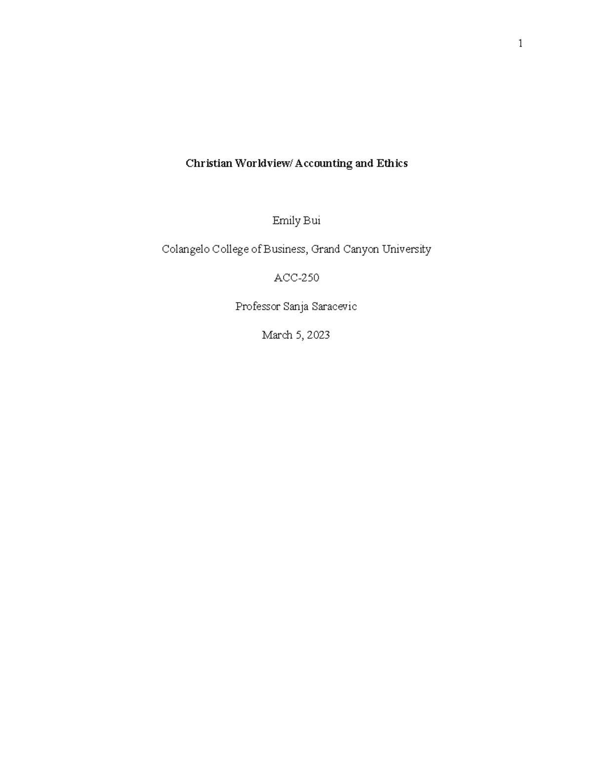 Acct fraud case 8-1 - Christian Worldview/ Accounting and Ethics Emily ...