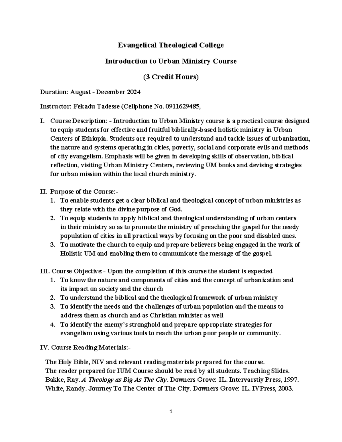 ETC IUM Course Syllabus Aug. - Dec. 2024 - Copy - Evangelical ...