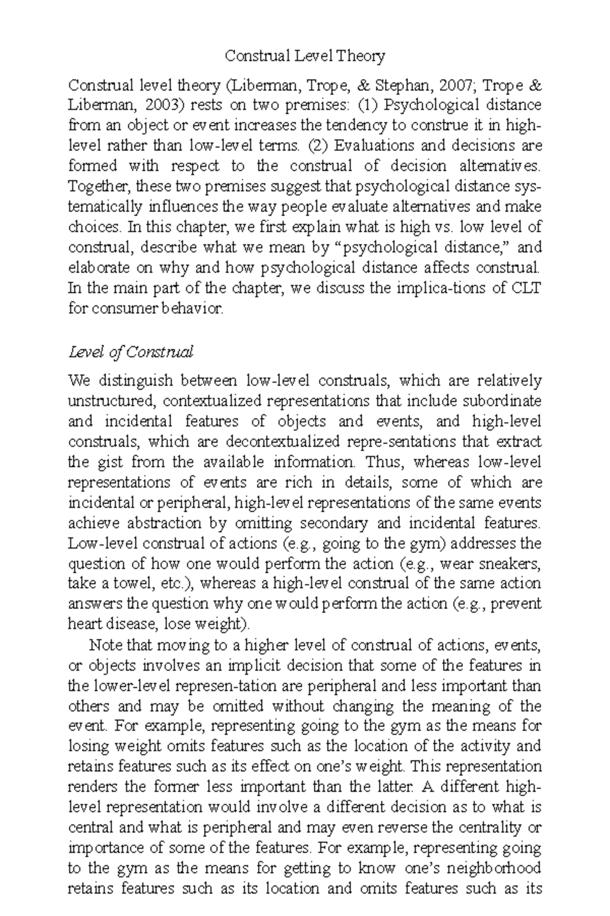 Psychological Distance and Consumer Behavior- A Construal Level Theory ...