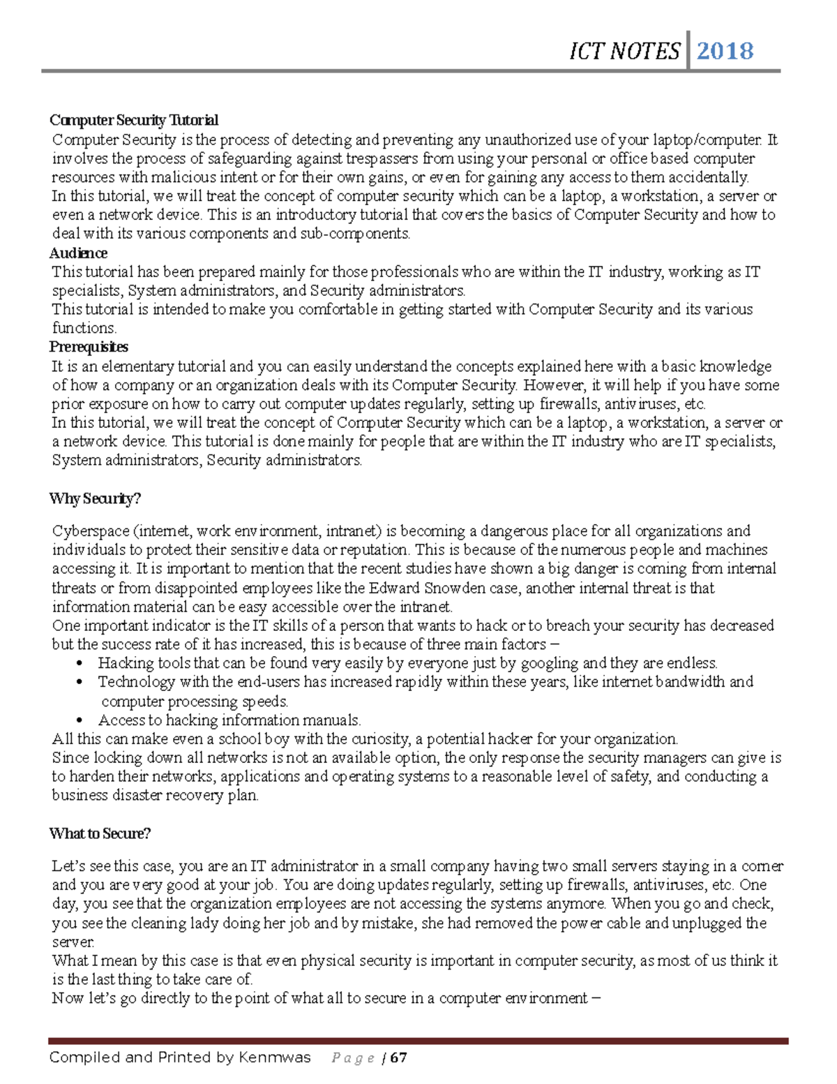 Introduction to Computer Security - Computer Security Tutorial Computer ...