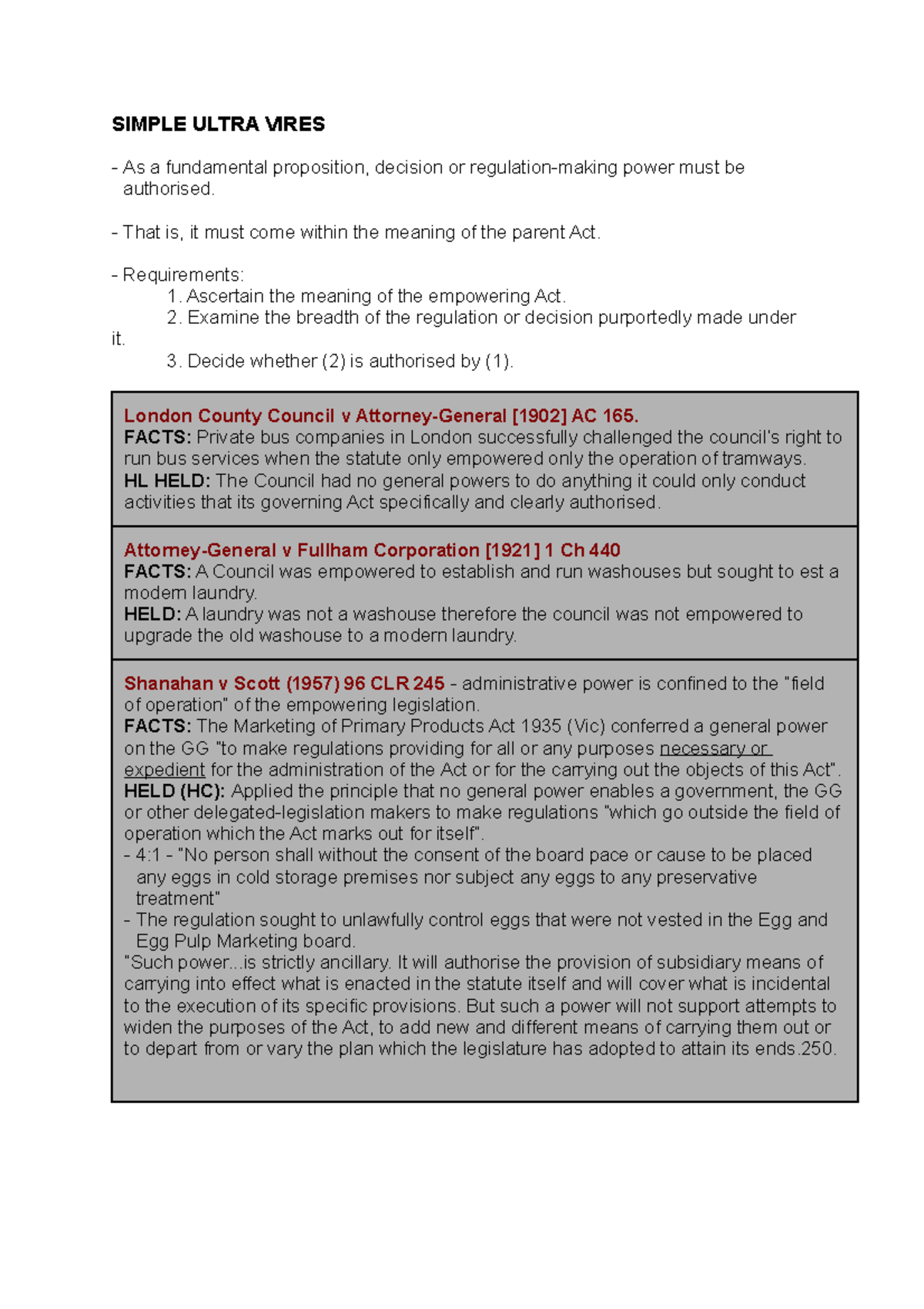 These notes are Simple Ultra Vires notes docx - SIMPLE ULTRA VIRES As a ...