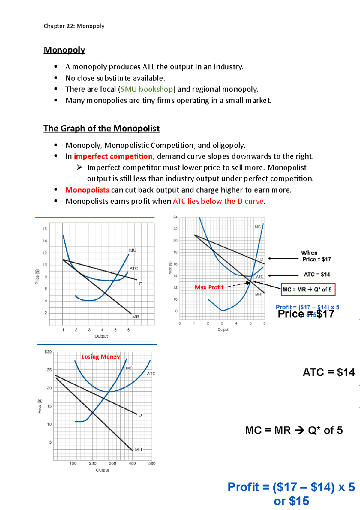 Chapter 22 - Summary Introductory Economics - Chapter 22: Monopoly ...