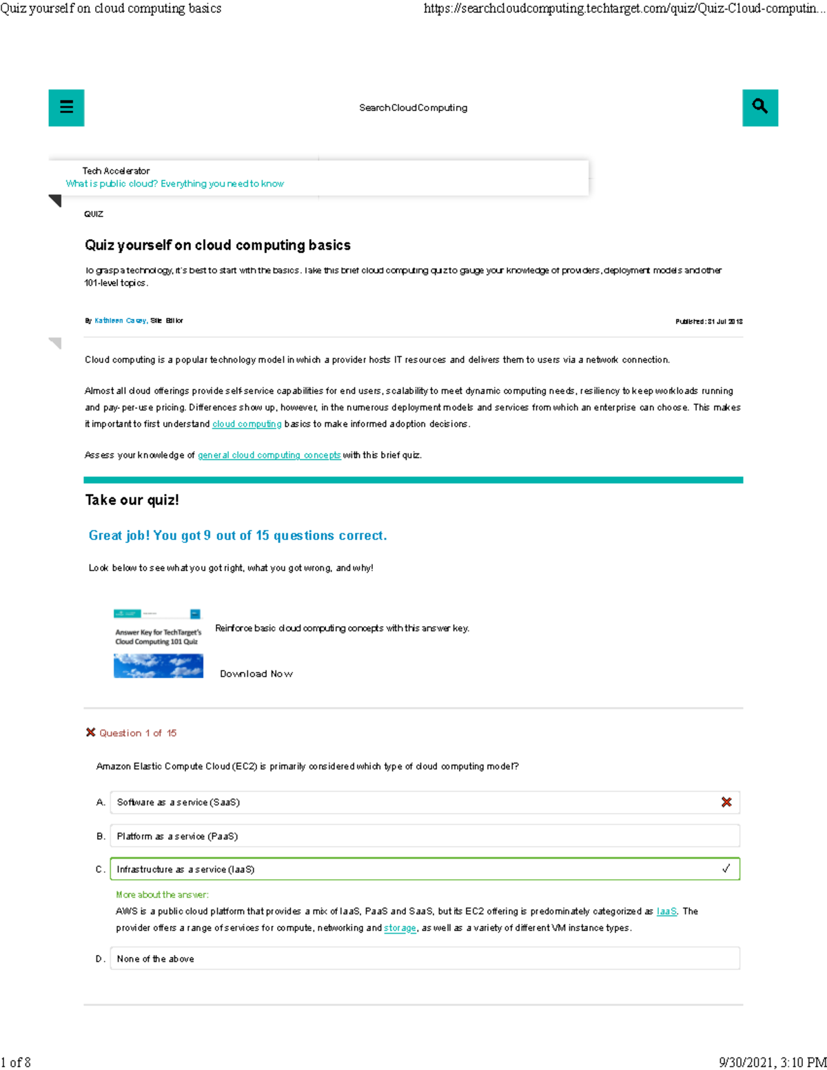 Quiz yourself on cloud computing basics - Reinforce basic cloud computing concepts with this ...
