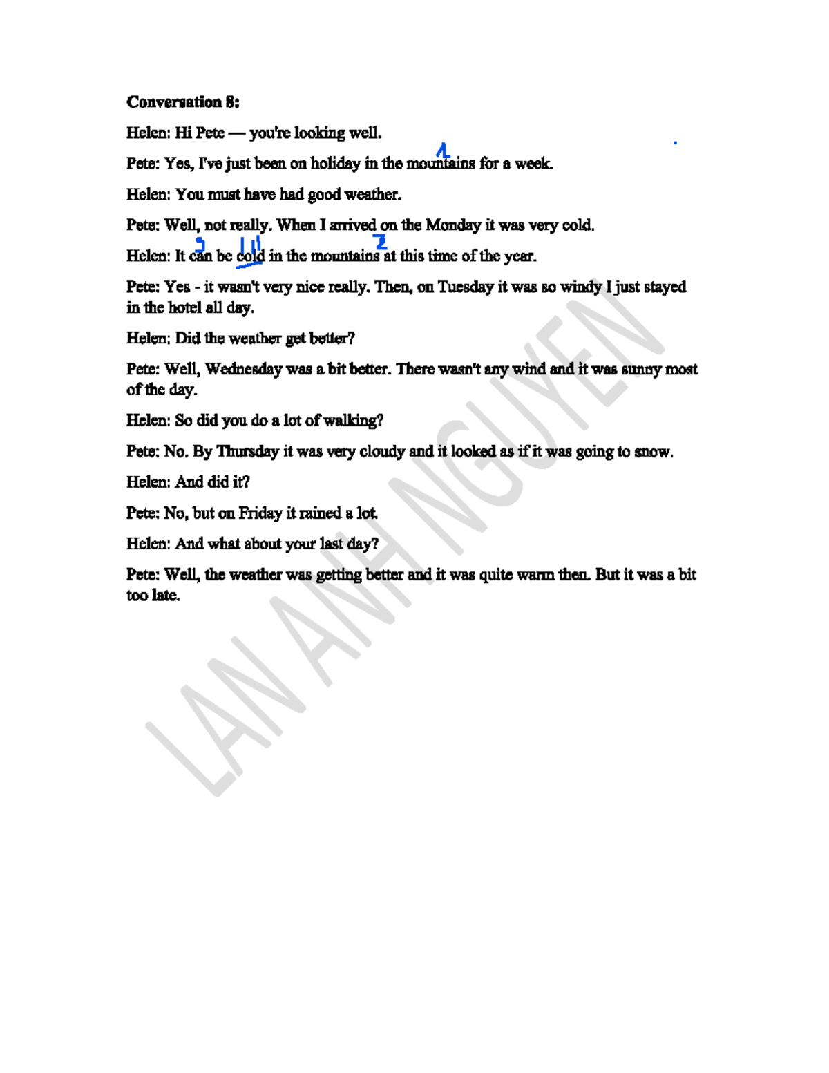 Speaking for practice - English - Studocu