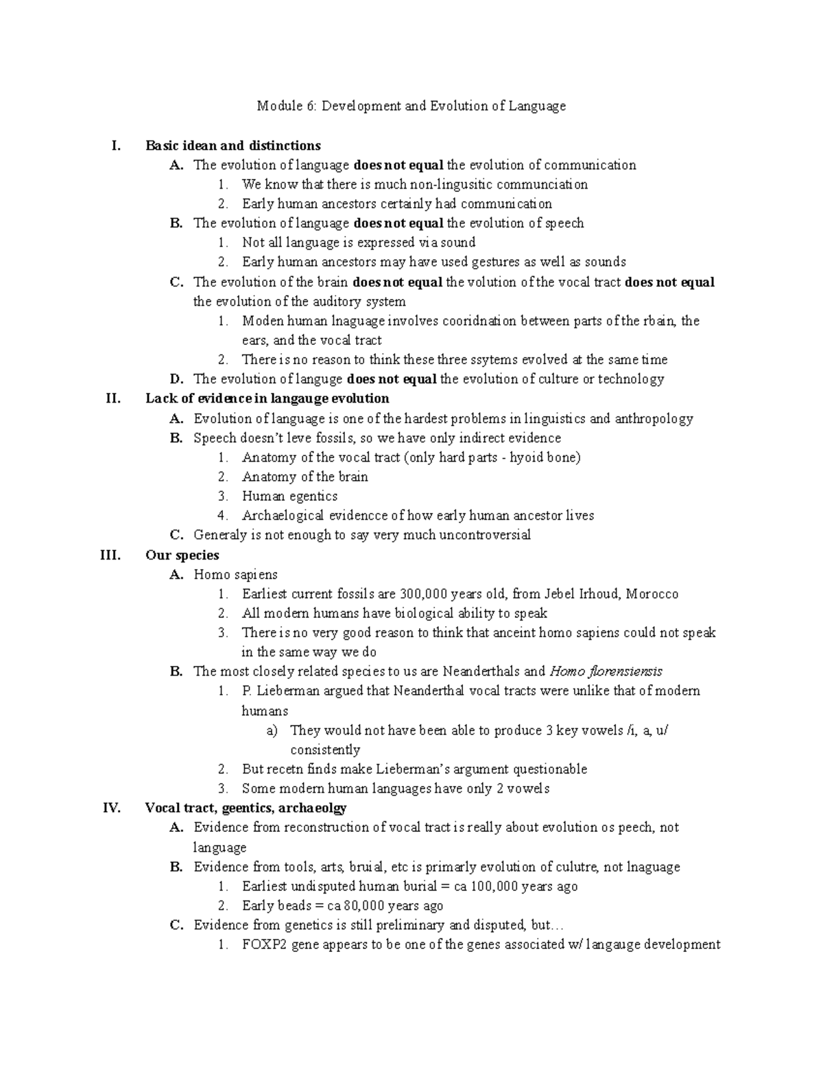 Module 6 Development and Evolution of Language - Module 6: Development ...