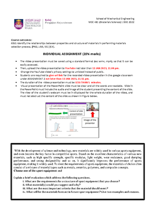 Mec 400 4 nabil - info info - SCHOOL OF MECHANICAL ENGINEERING Program ...