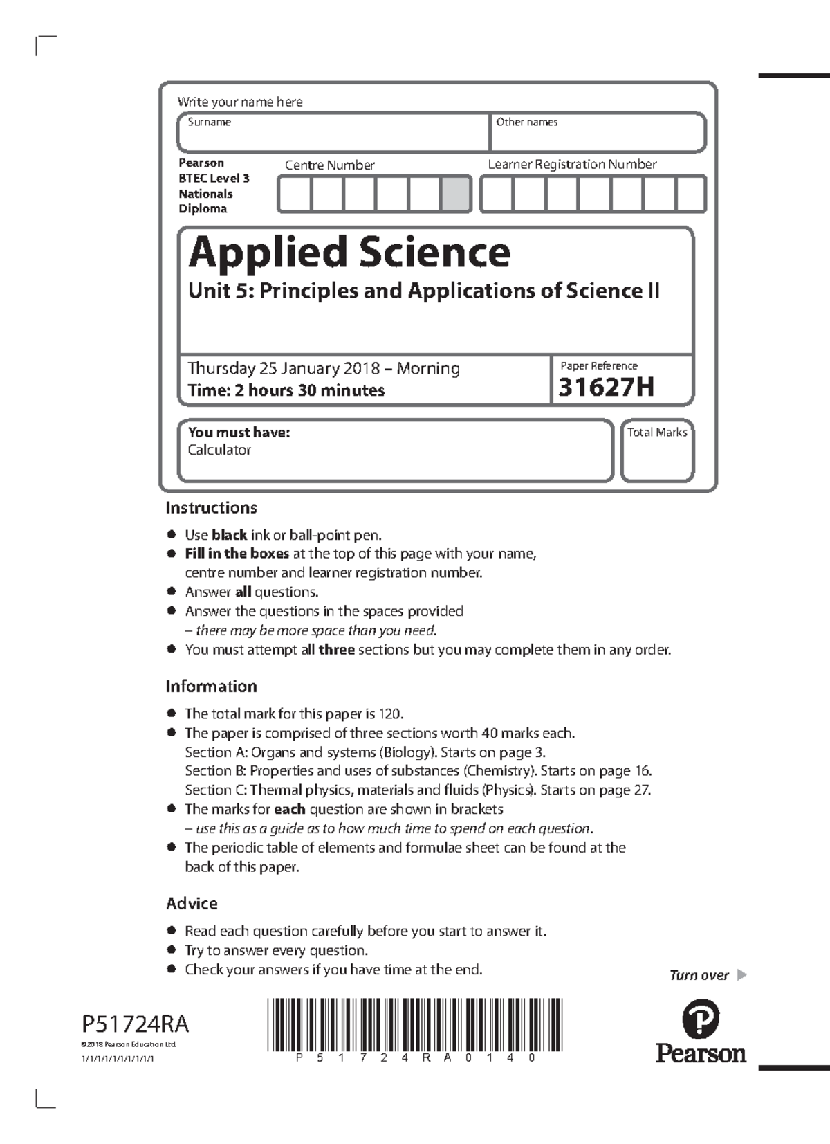 Btec-l3-appliedscience-31627 h-unit5 Jan 2018 - Applied Science Unit 5 ...