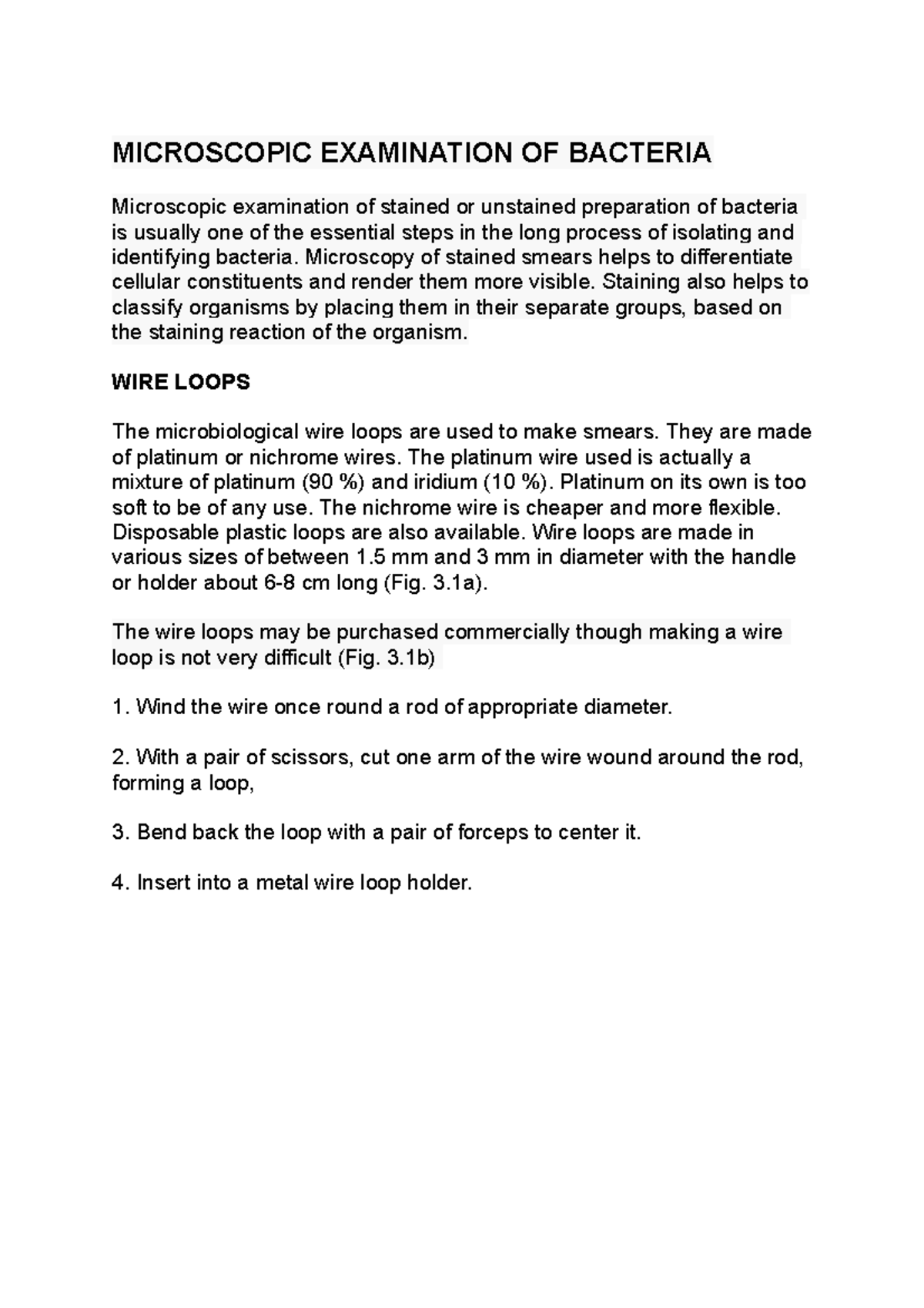 Microscopic Examination OF Bacteria - MICROSCOPIC EXAMINATION OF ...