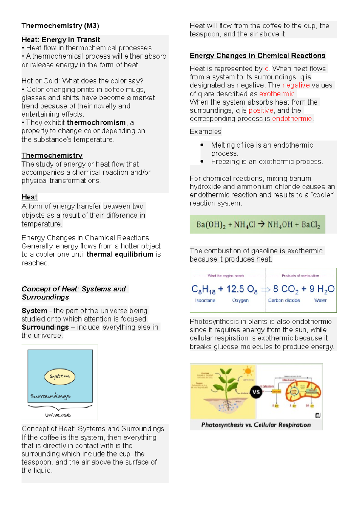 Reviewer-1 - hello study well - Thermochemistry (M3) Heat: Energy in ...