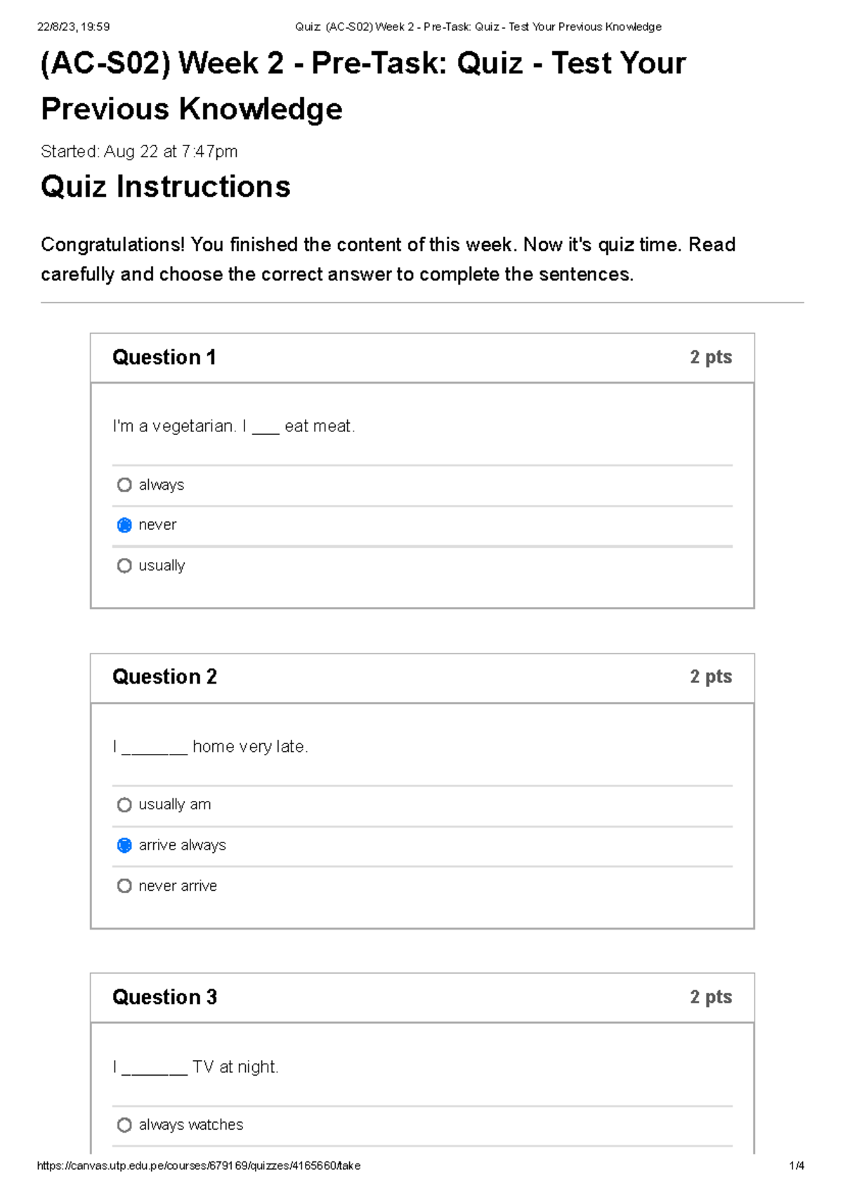Quiz (AC-S02) Week 2 - Pre-Task Quiz - Test Your Previous Knowledge ...
