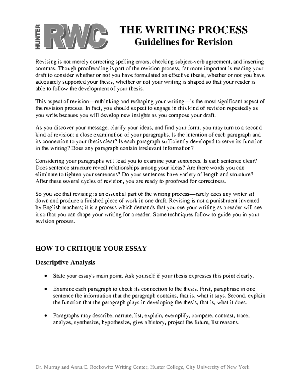Guidelines for Revision - MCA 33304 - CCNY - Studocu