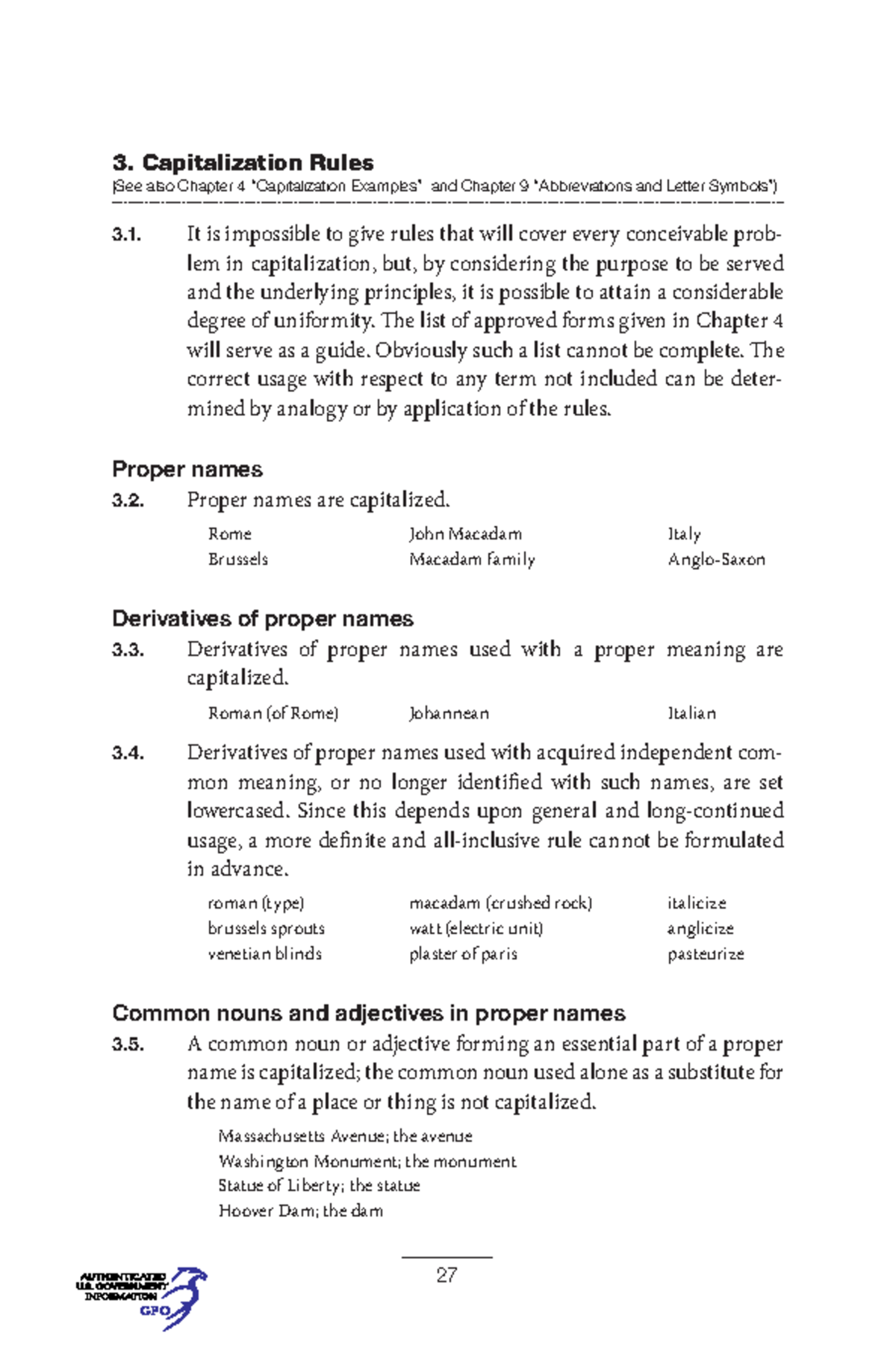 GPO- Stylemanual-2008-5 - 27 3. Capitalization Rules (See also Chapter ...