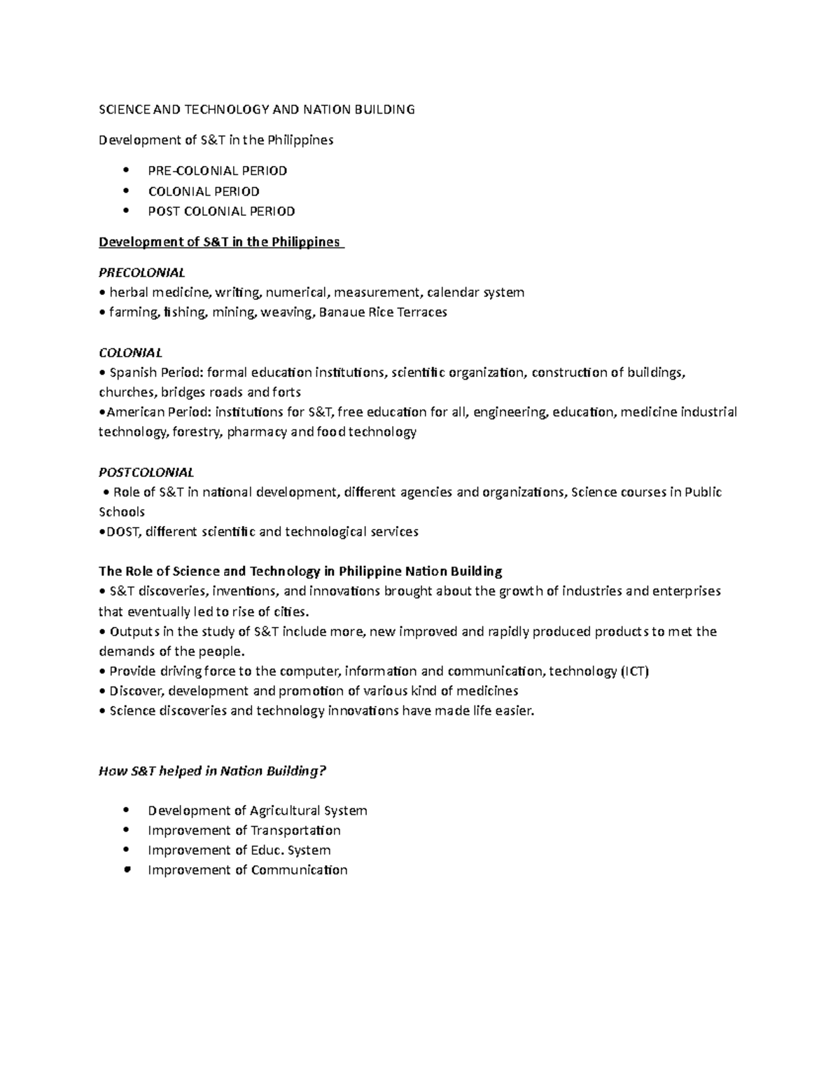 Science Technology and Nation Building - SCIENCE AND TECHNOLOGY AND ...