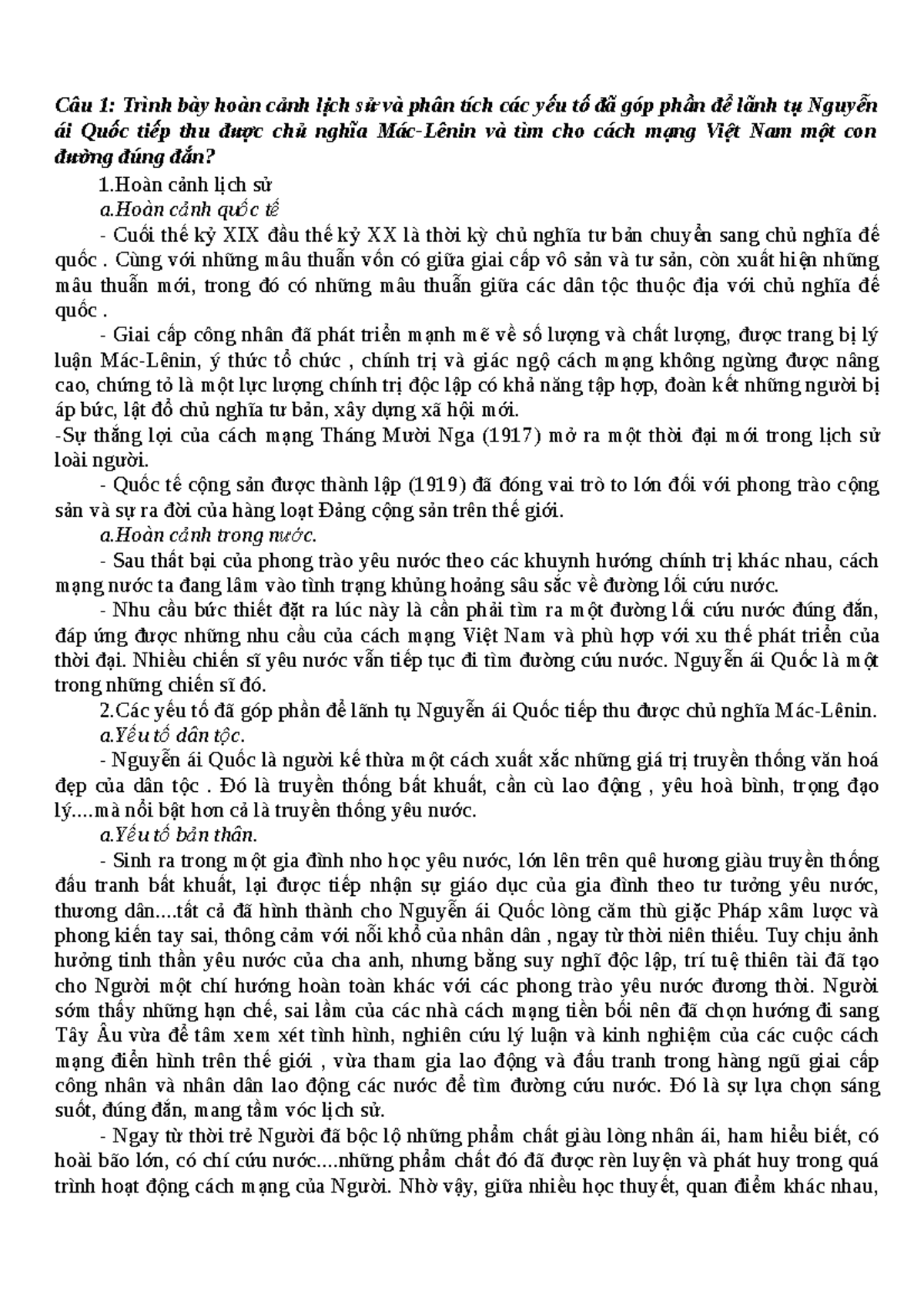 LSD - tài liệu mang tính chất tham khảo - Câu 1: Trình bày hoàn c nh l ch s và phân tích các y u ...