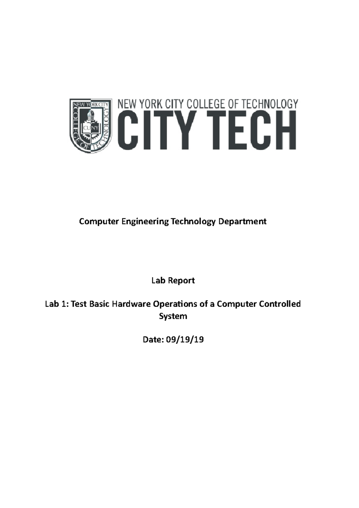 CET 4811 Lab 1 - Laboratory - Computer Engineering Technology ...