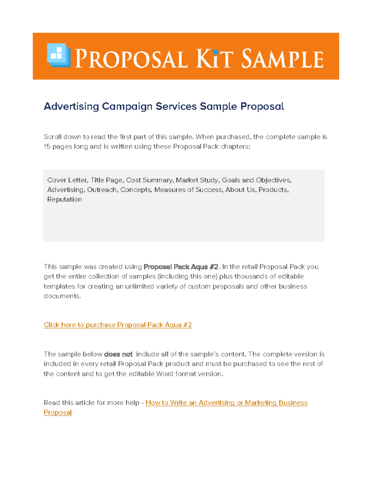 Advertising campaign services proposal - Advertising Campaign Services ...