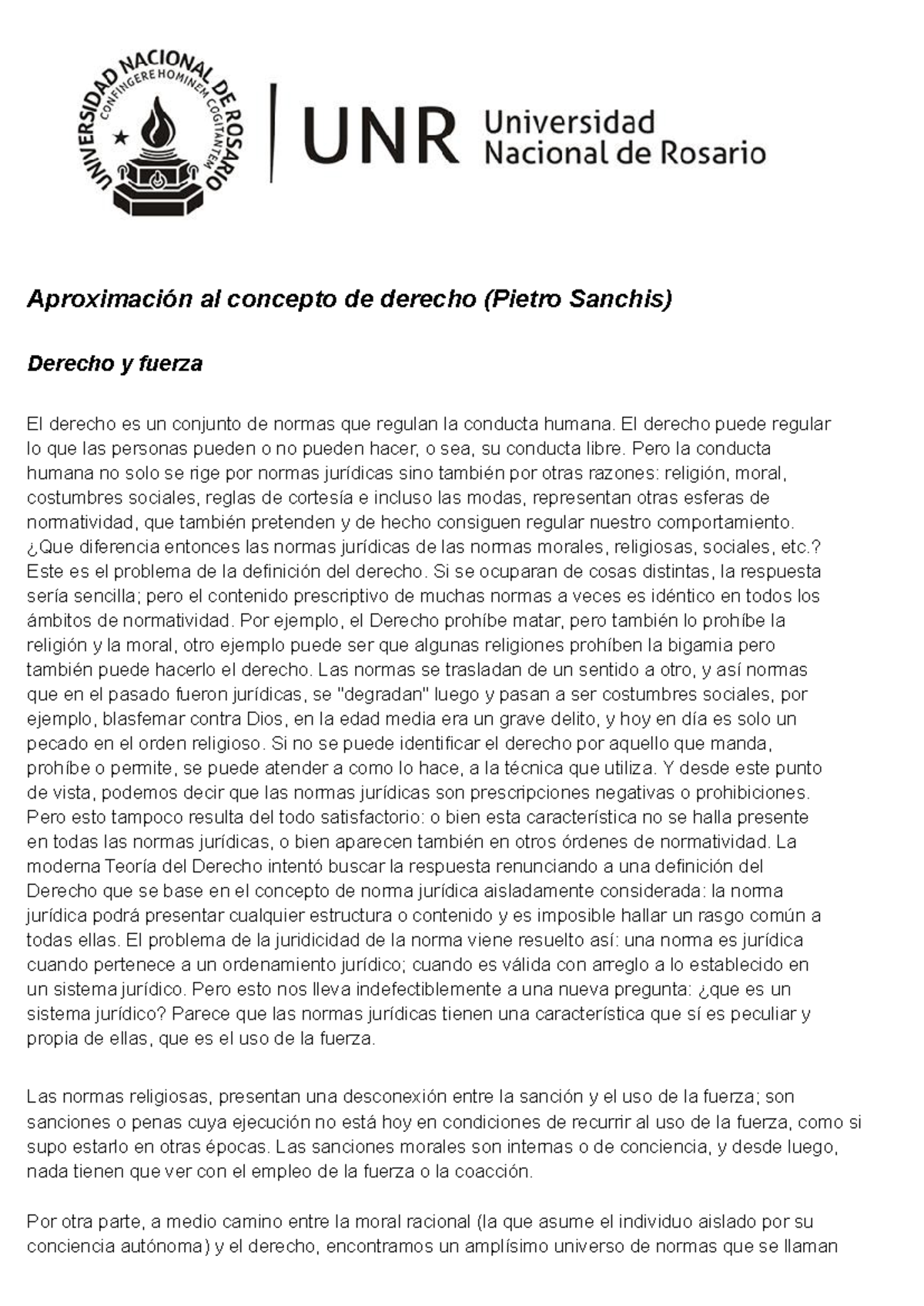 2024 Ficha 1 Definición de Derecho Prieto Sanchis - Aproximación al ...