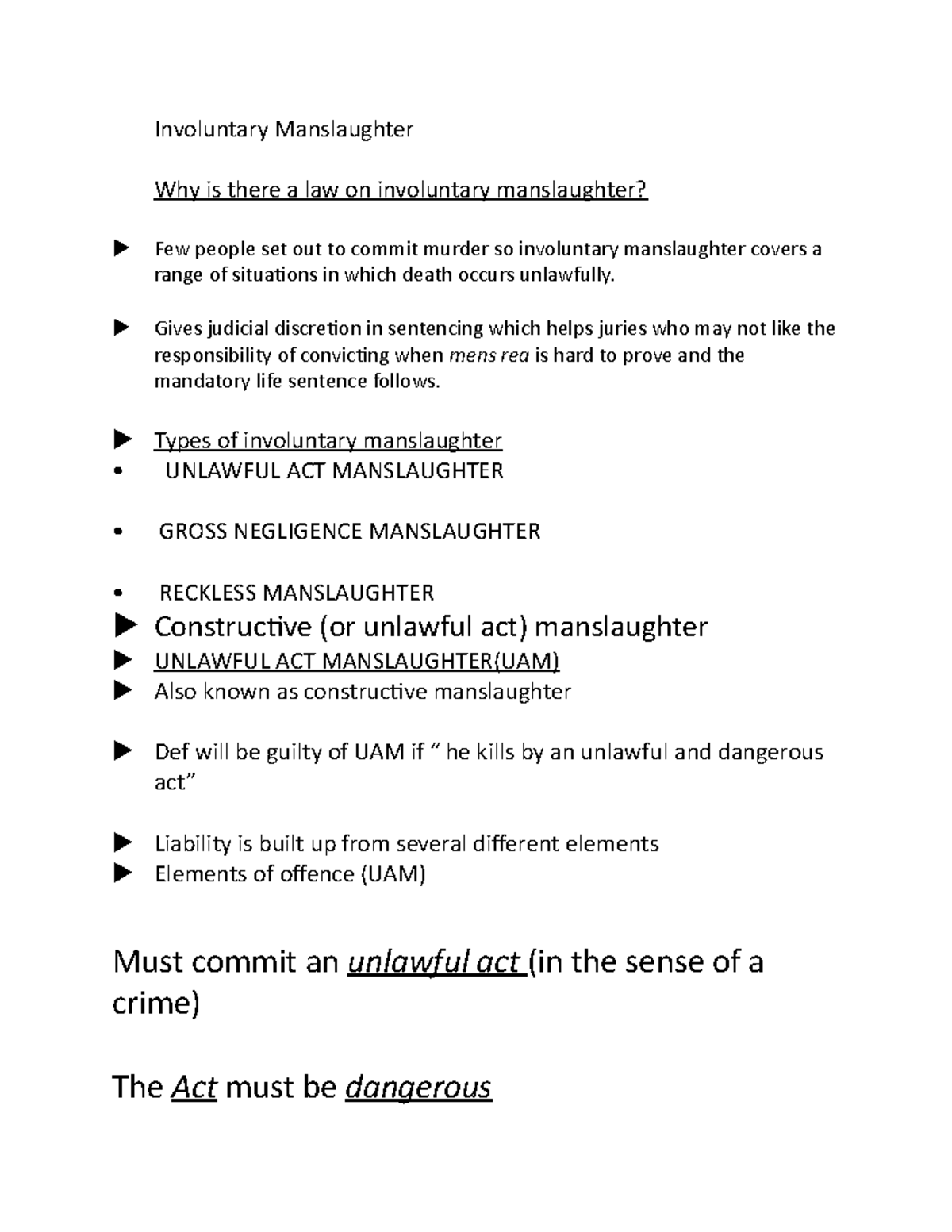 Involuntary Manslaughter - Gives judicial discretion in sentencing ...