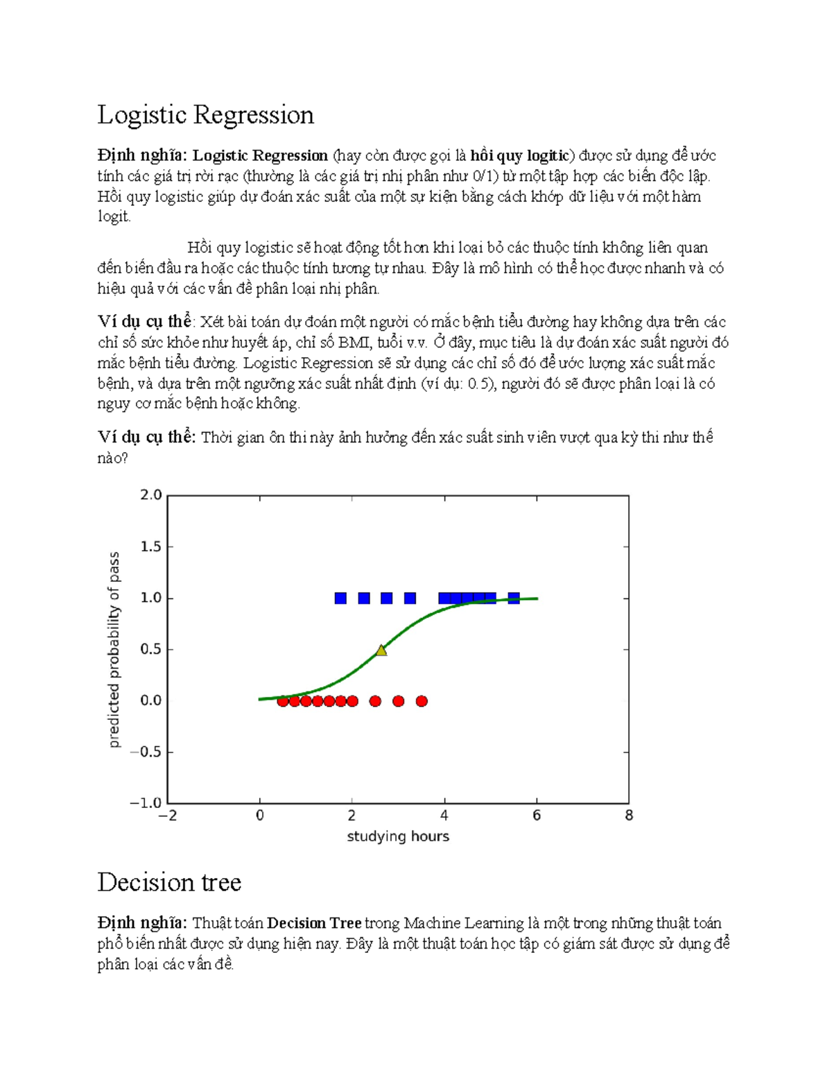 Logistic Regression Và Decision Tree Logistic Regression Định Nghĩa Logistic Regression Hay
