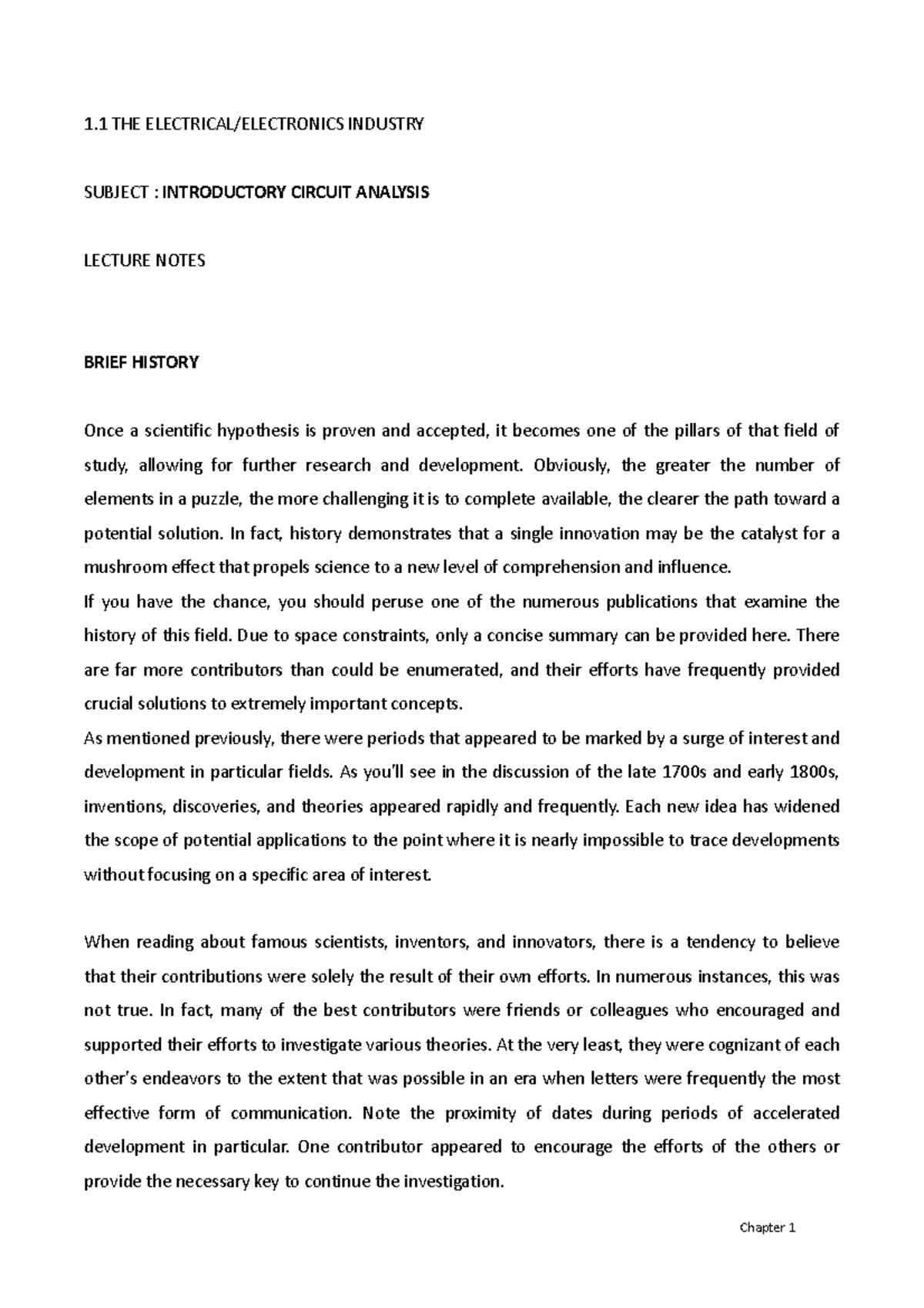 Chapter 1 - Introduction to CA (Circuit Analysis) Physics Basics - 1 ...