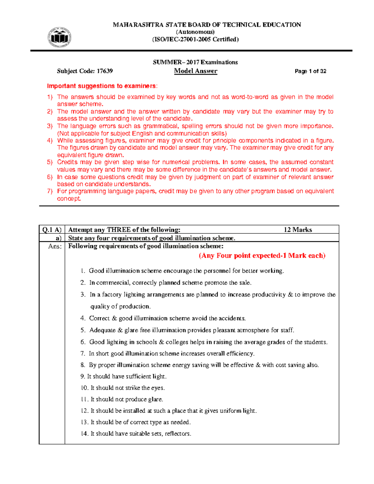 17639 2017 Summer Model Answer Paper - (Autonomous) (ISO/IEC- 27001 - 2005 Certified) SUMMER ...