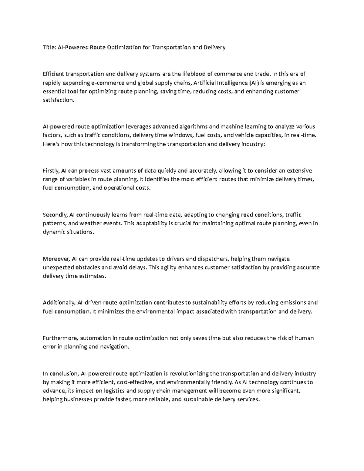 Title 21 - Artificial Intelligence (AI) has emerged as a transformative ...