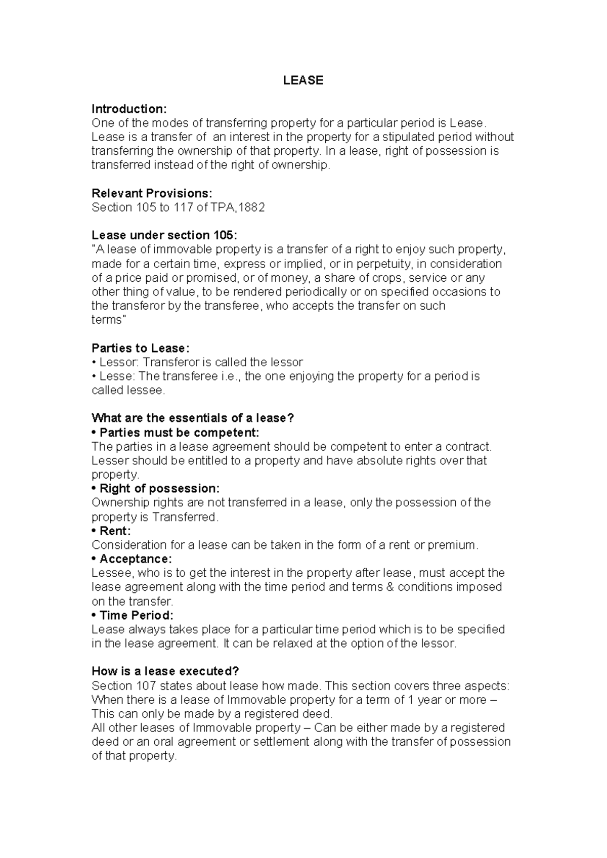 Lease - Easy To Go - LEASE Introduction: One of the modes of ...