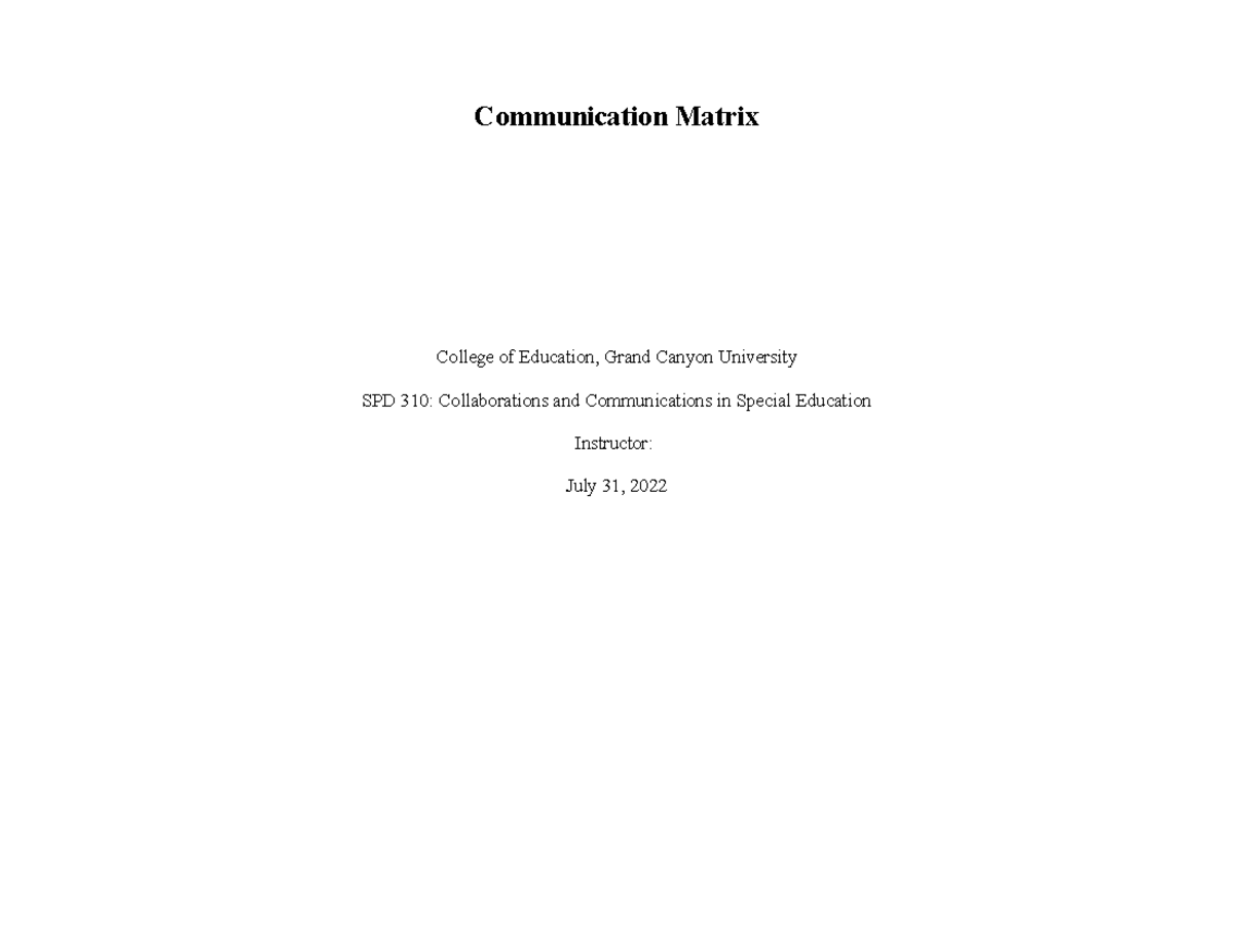 SPD-310-T1-RS-Communication Matrix - Communication Matrix College of ...