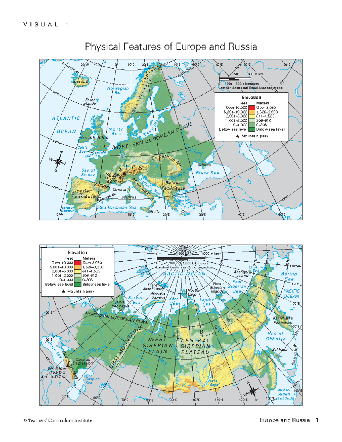 Europe & Russia Maps - fduhgfyhuyufihyu - Physical Features of Europe ...