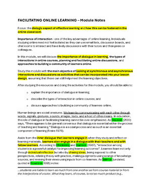 Selecting Learning Resources - Online Learning Module Notes - SELECTING ...