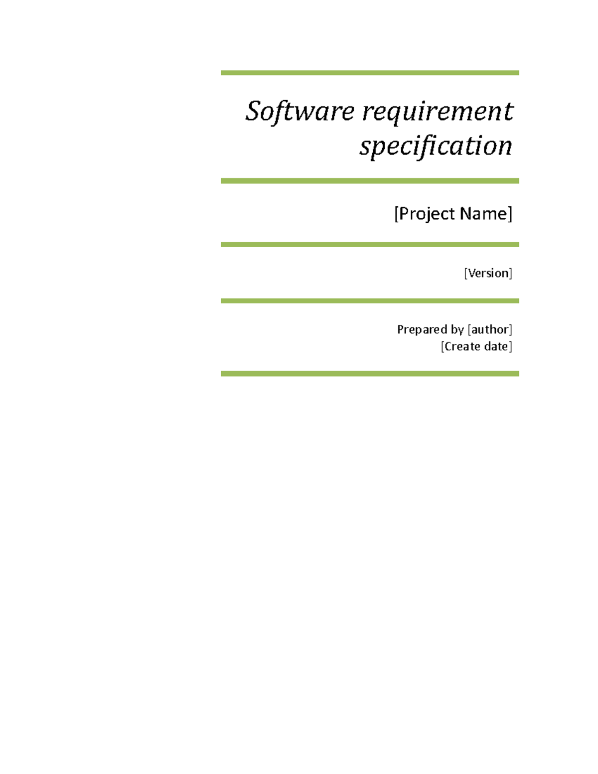 SRS template - Software requirement specification [Project Name ...