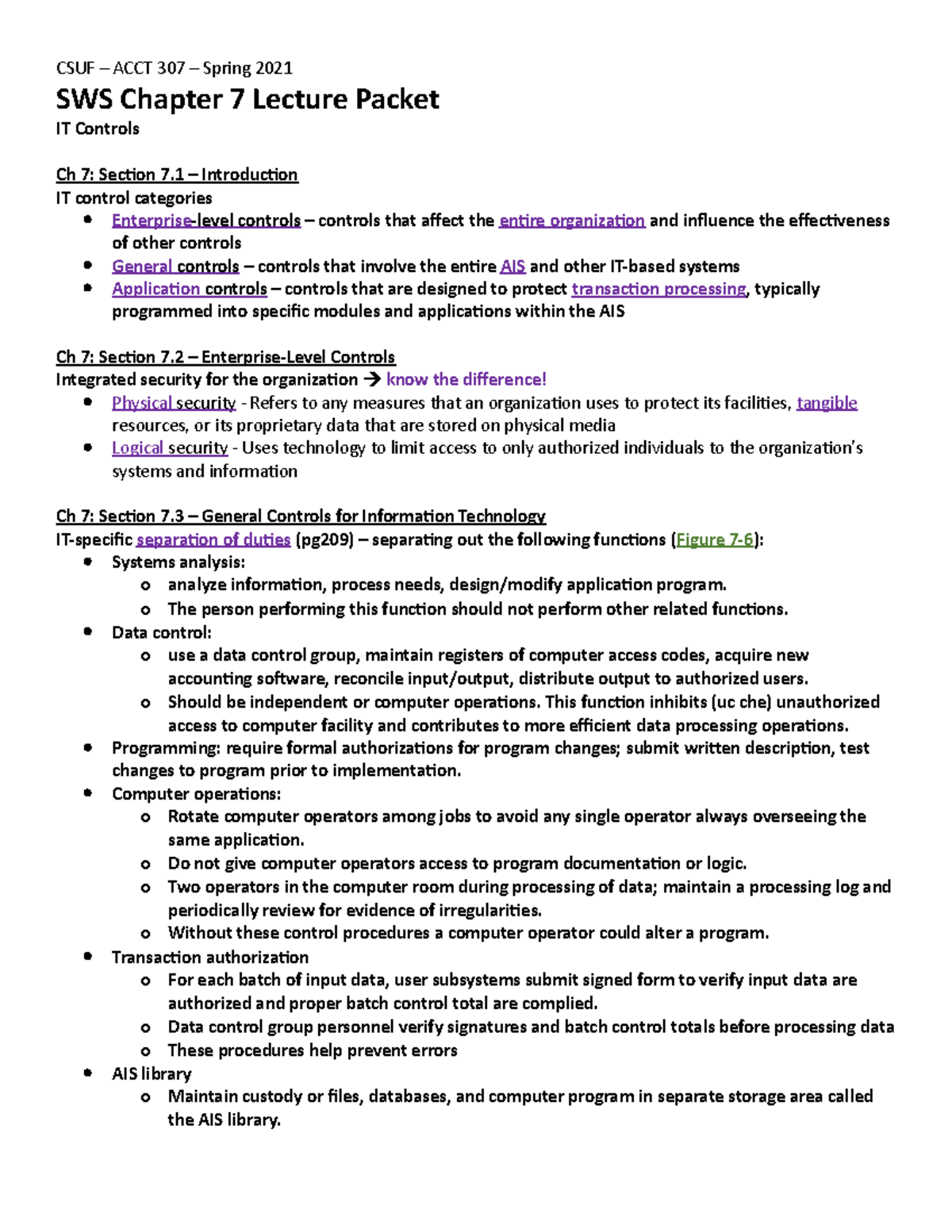 ACCT 307 - Spring 2021 - Chapter 7 Lecture Packet - CSUF – ACCT 307 ...