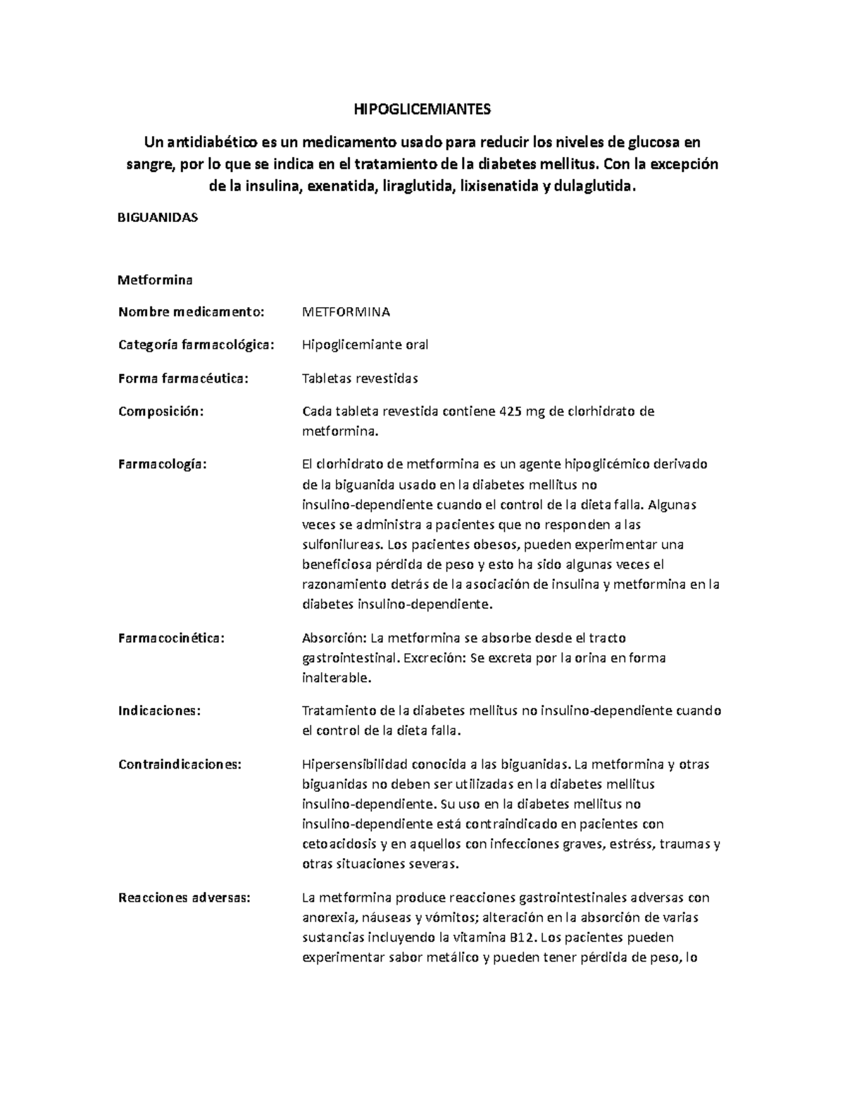Hipoglicemiantes 1 - HIPOGLICEMIANTES Un antidiabético es un ...
